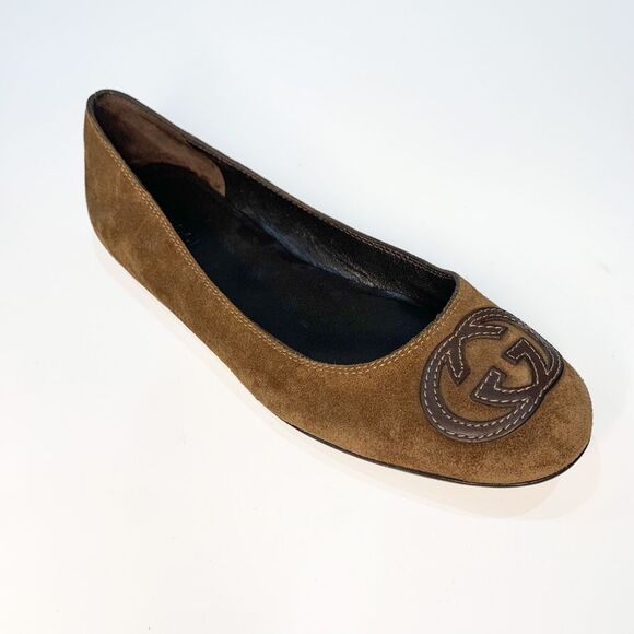 Gucci | Shoes | Gucci Interlocking Gg Logo Ballet Flats Eu 365 Us 65 ...